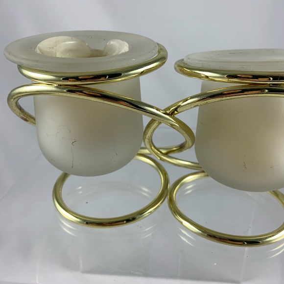 Vintage | Accents | Double Intertwine Gold White Candle Stand Decor ...